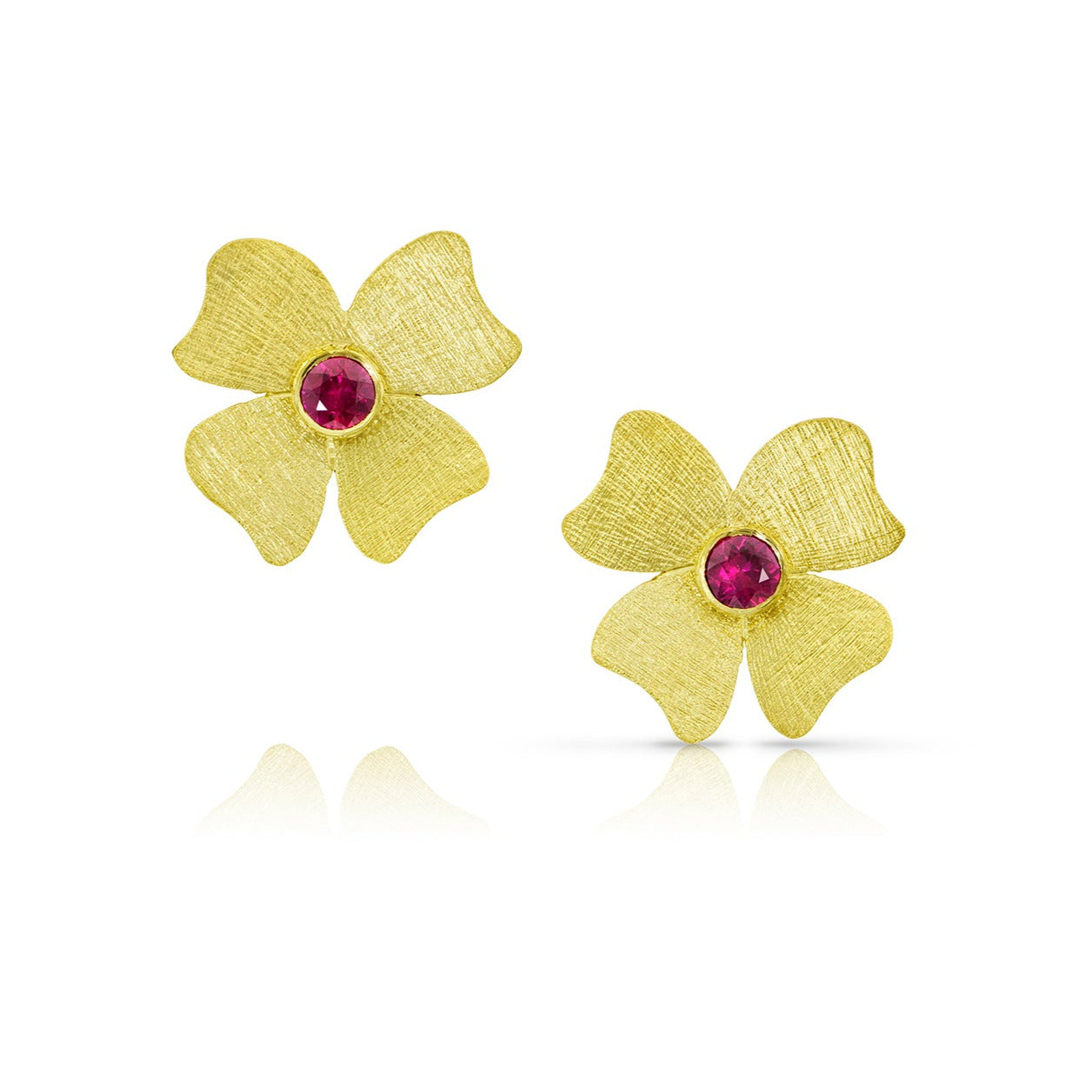 Ruby Flower Earrings – Alishan Jewelry